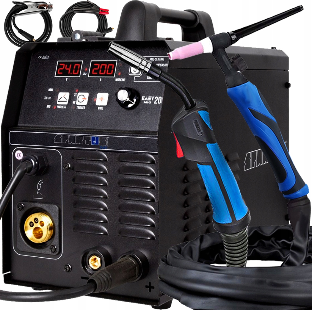 Migomat Spawarka Inwertorowy SPARTUS EasyMig 200A 230V MIG MAG 3W1 (5900391242377) • Cena ...