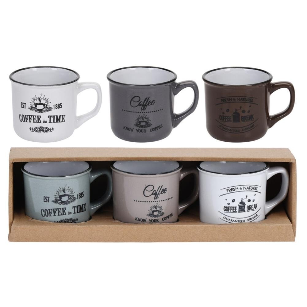 Hrnky sada 3 kusů expresso Siaki Collection keramika 90 ml - Allegro