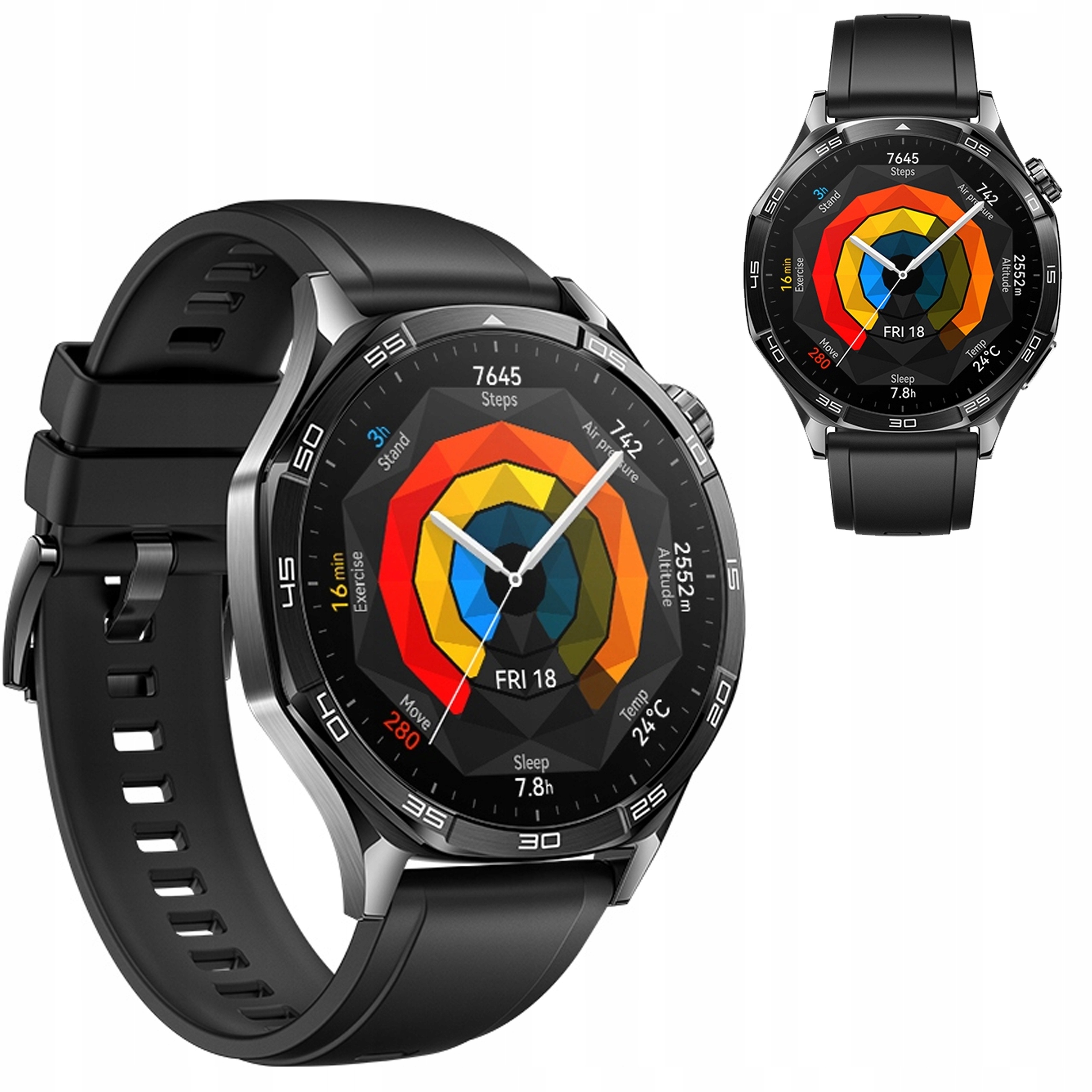 SMARTWATCH HUAWEI WATCH GT 5 ACTIVE 46mm CZARNY SPORTOWY GPS AMOLED ...