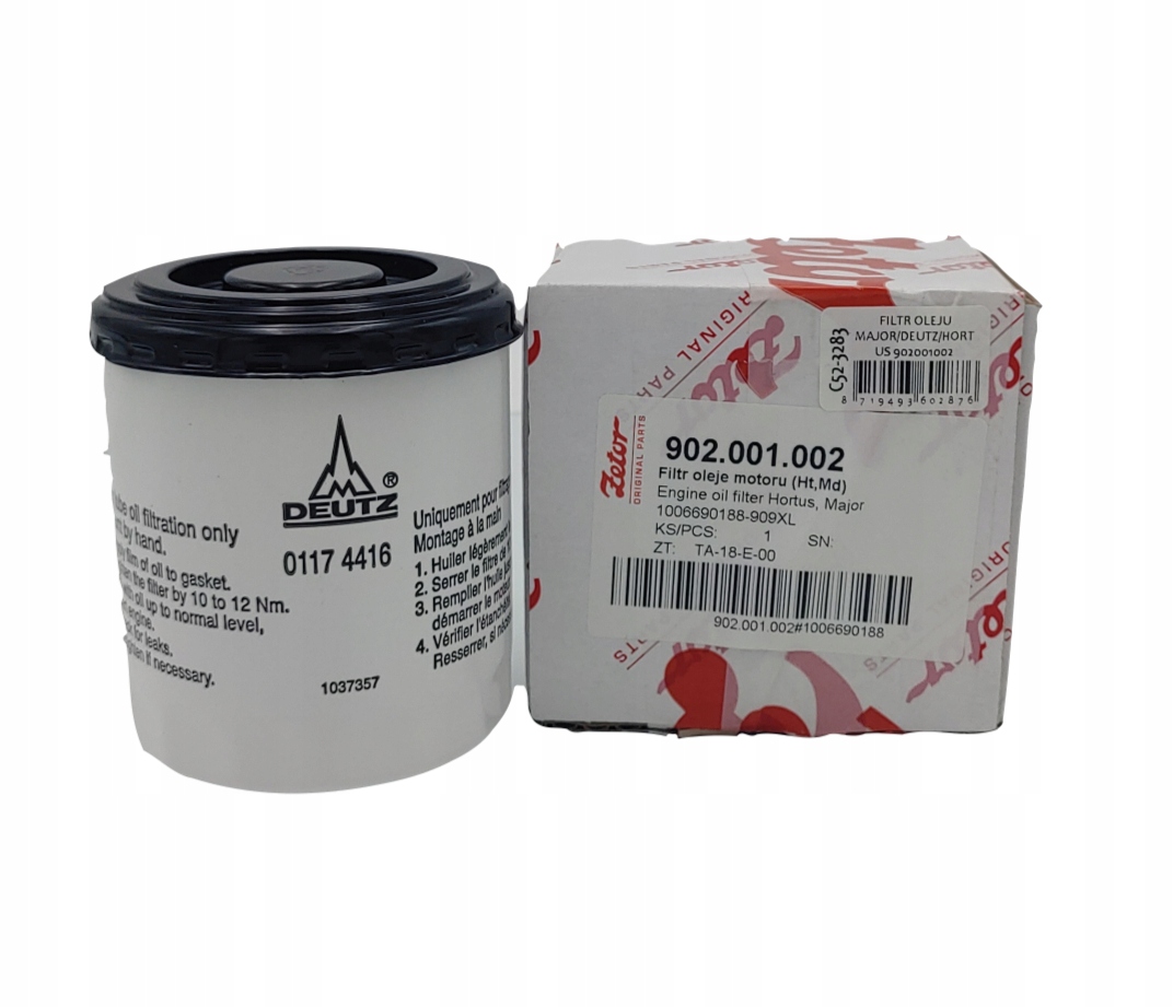 FILTR OLEJU MAJOR/DEUTZ/HORTUS 902001002 01174416 8719493602876 za 55 ...