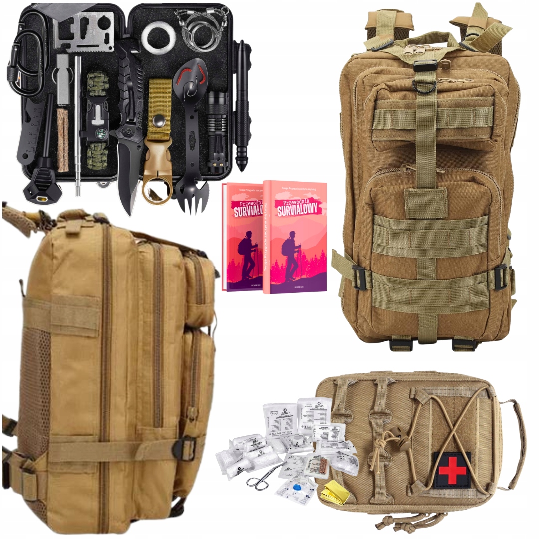 Prezent* Zestaw Survival Obozowy Camping Plecak Militarny Apteczka ...