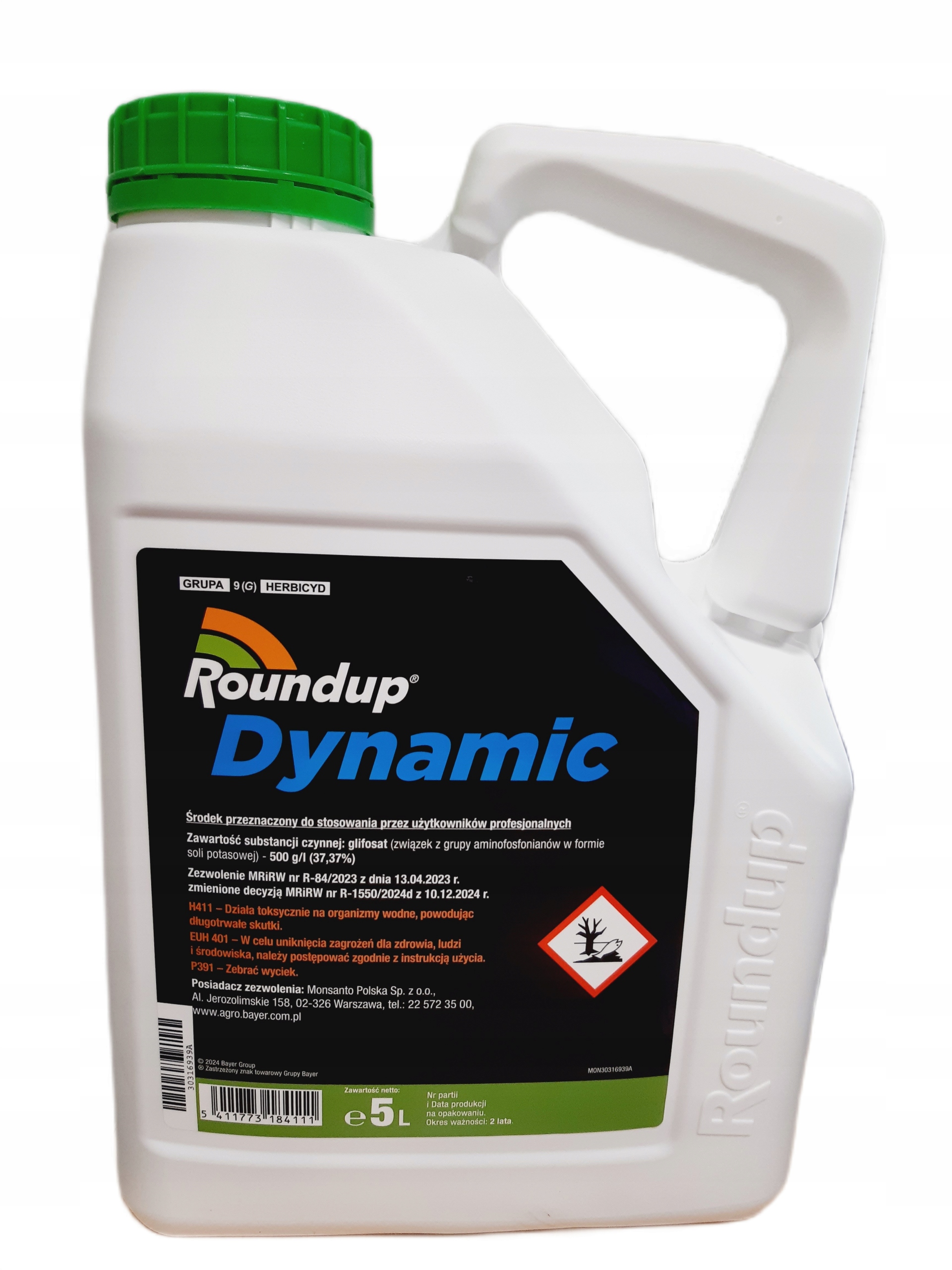 ROUNDUP ŚRODEK CHWASTOBÓJCZY DYNAMIC SL500 5L - NAJMOCNIEJSZY ROUNDUP (5411773184111) • Cena ...