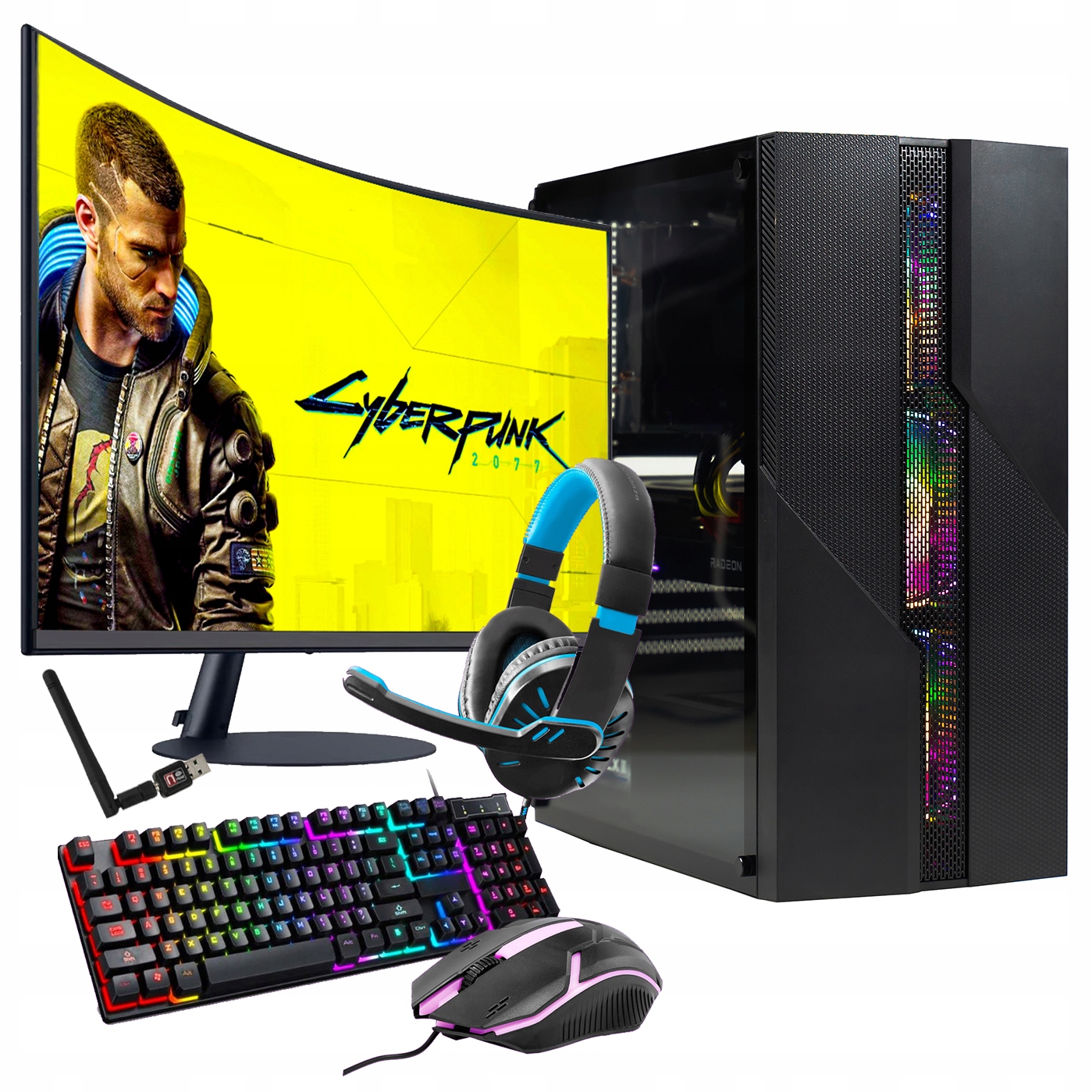 ZESTAW GAMINGOWY PC AMD RYZEN 5|RTX 4060|1TB nVME|32GB RAM|MONITOR ...