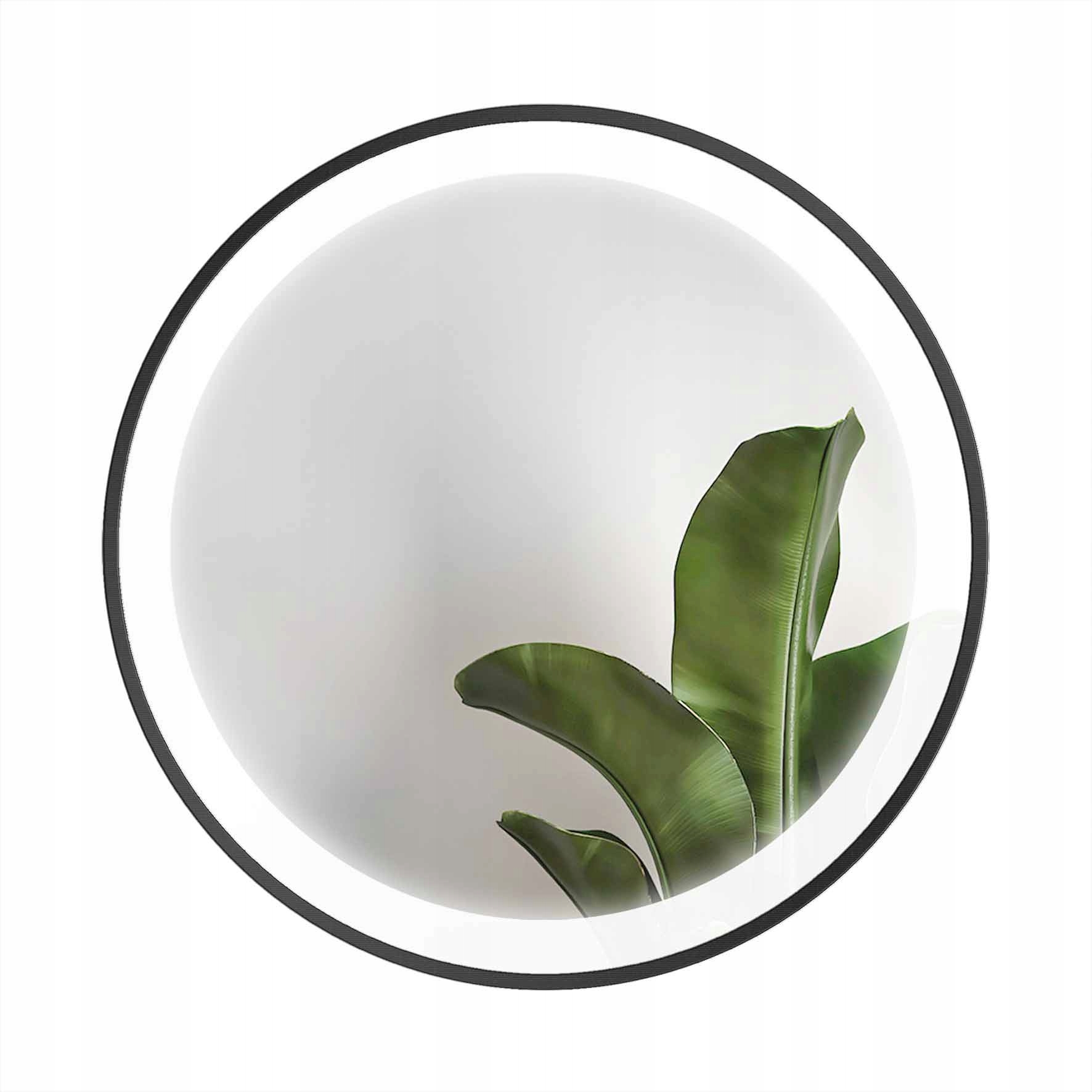 OKRĄGŁE LUSTRO GALAXY CZARNA RAMA LED Średnica 60 cm do Łazienki ...