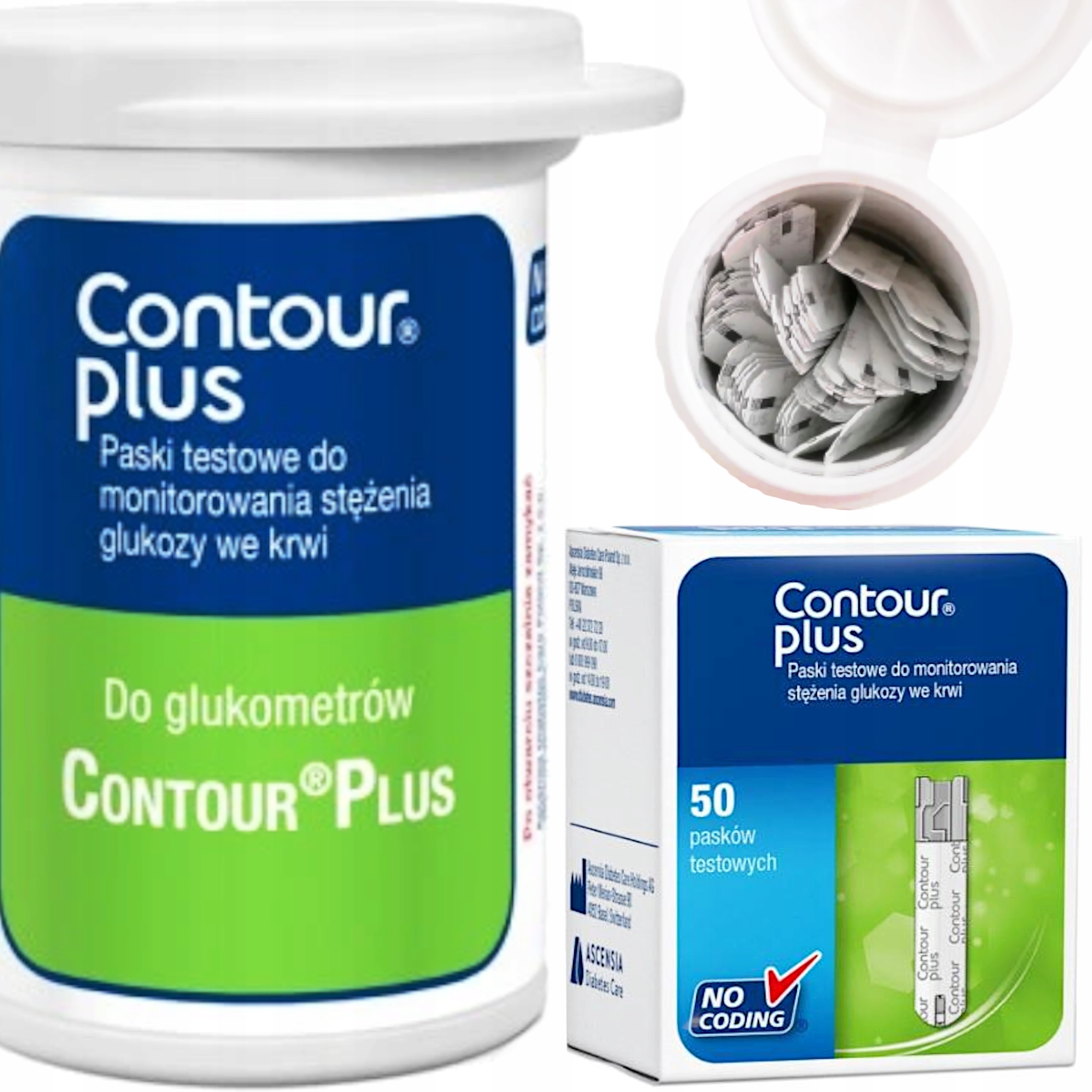 PASKI CONTOUR PLUS 50 pasków DO POMIARU GLUKOZY (5016003763403) • Cena ...