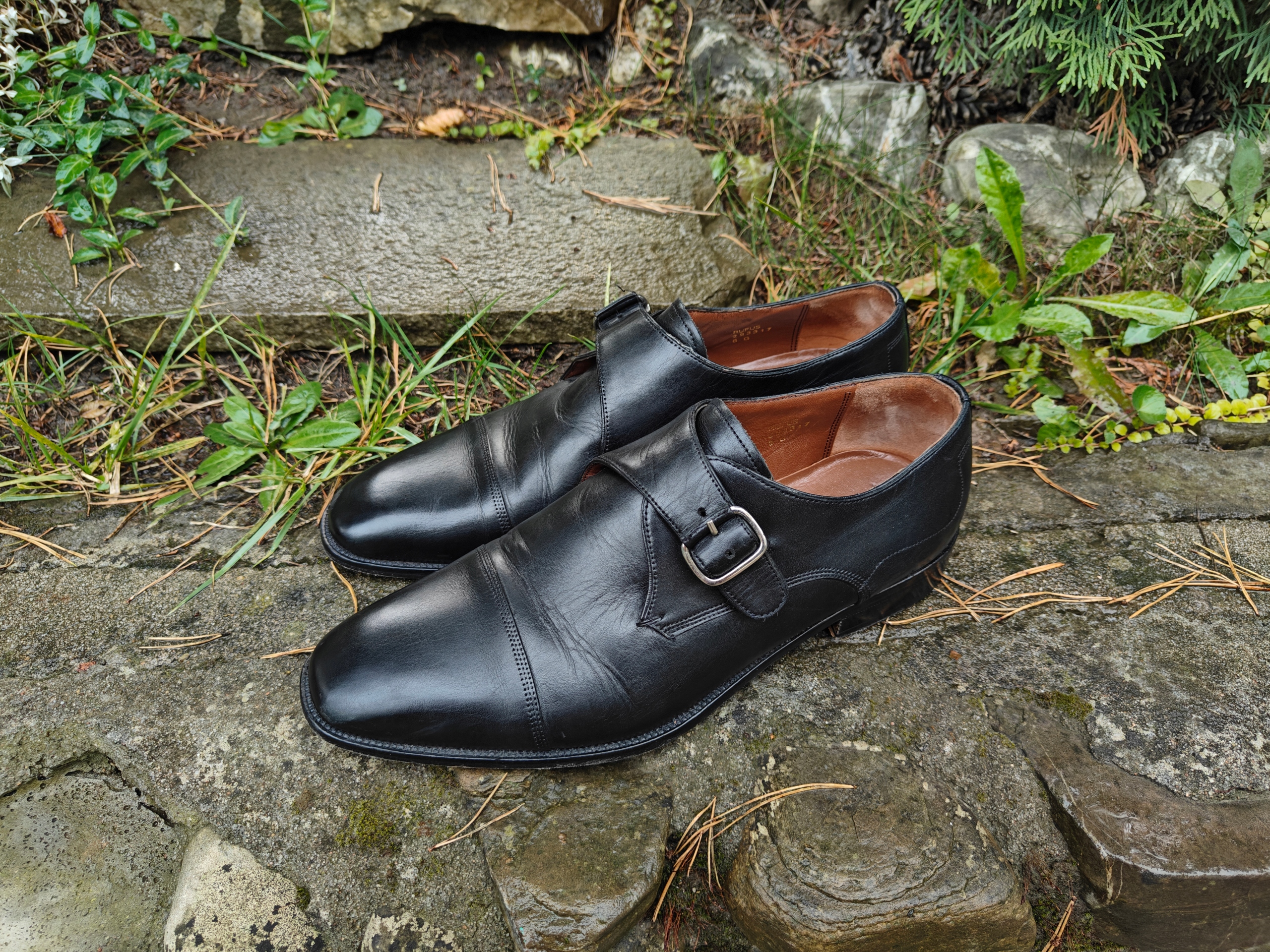 Barker London czarne męskie monki półbuty buty 8 G 27,5 cm 42 42,5 ...