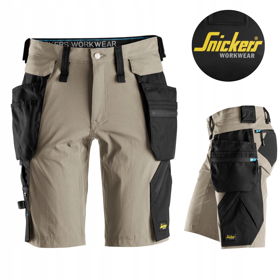 Krótkie spodenki robocze short Snickers 6108 LiteWork+ Khaki Rozmiar 50 ...