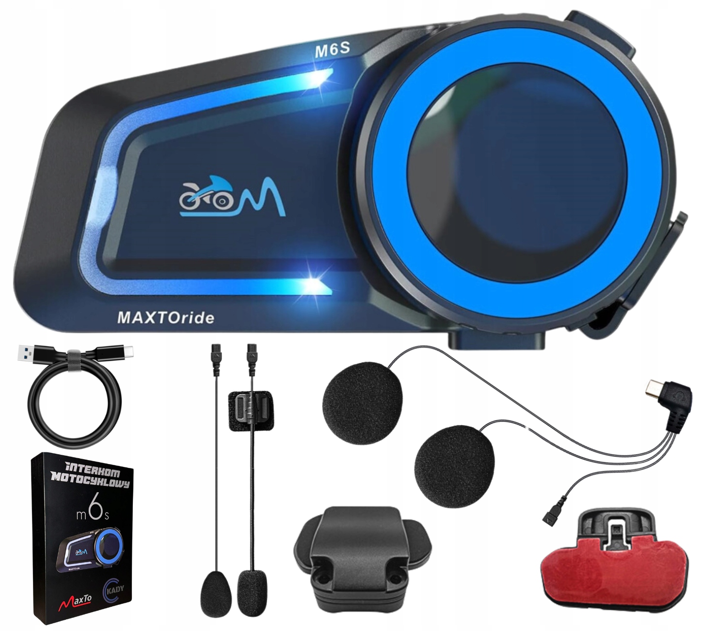 Interkom motocyklowy MaxTo M6S Mesh System do 8 moto Polski Lektor 5903815419997 za 399.00PLN z ...