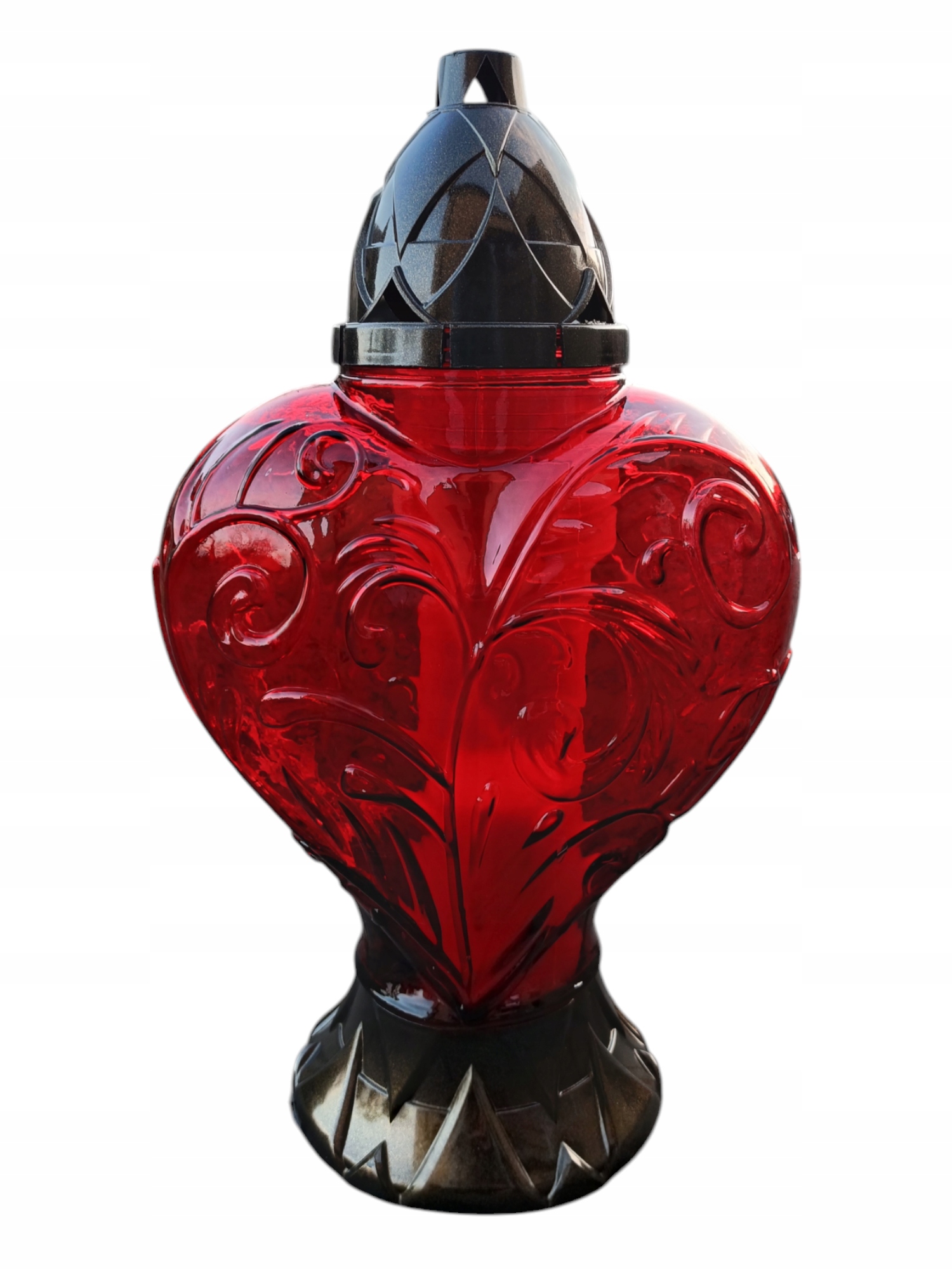 Znicz Szklany LUKS ST2K Czerwone Duże Serce 38cm (5903140358770) • Cena ...