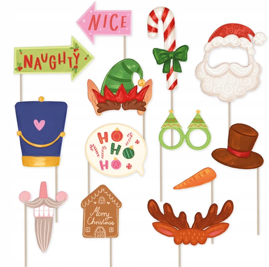 Rekwizyty do zdjęć Święta Boże Narodzenie mix 13 sztuk BNAR-187 16515501654 - Allegro.pl