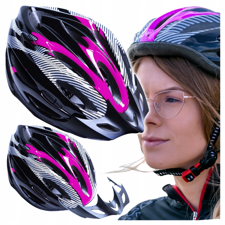 Kask rowerowy Ercole Kask na rower szosowy miejski z daszkiem R15-DP r ...