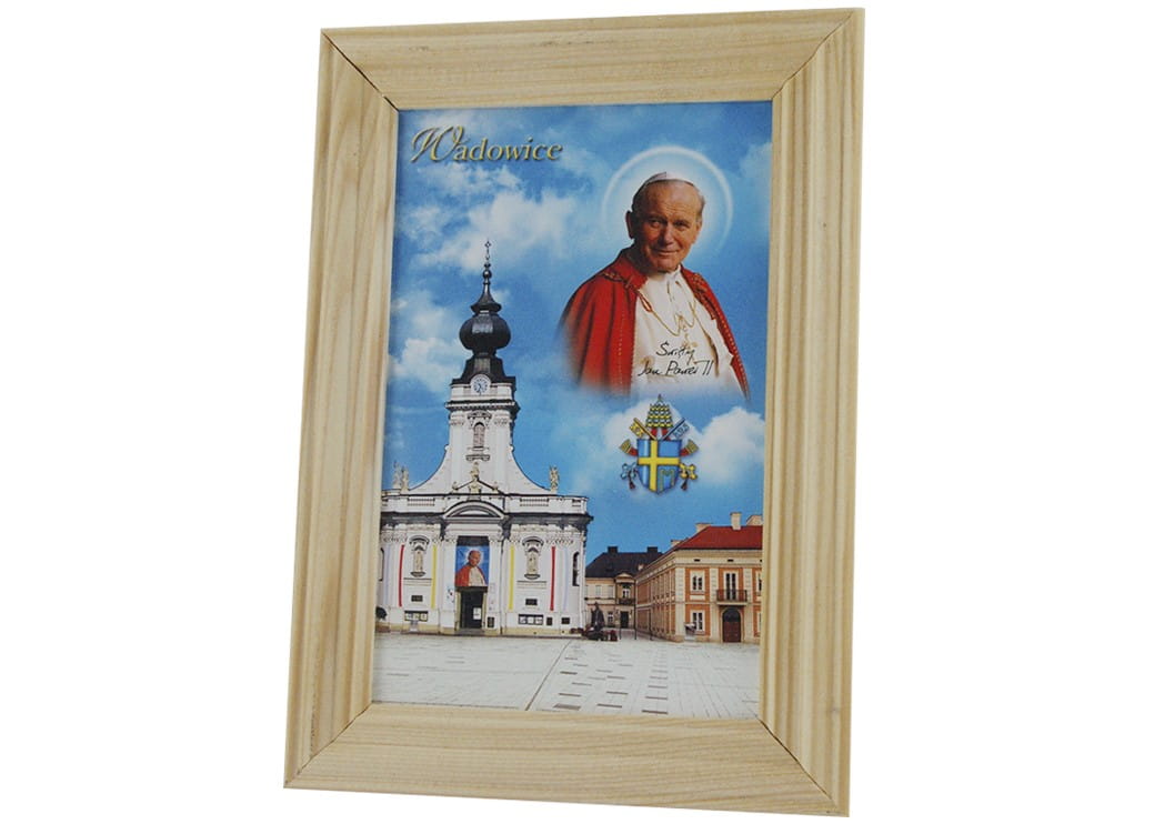 OBRAZEK W RAMCE ŚWIĘTY JAN PAWEŁ II I WADOWICE • Cena, Opinie • Obrazy ...