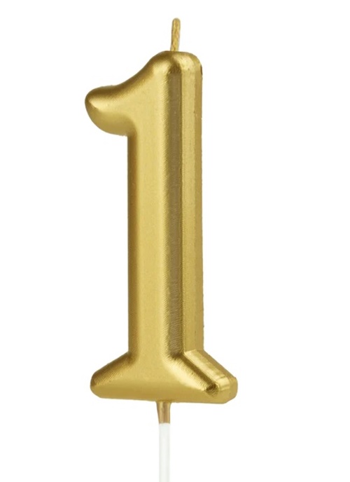 ŚWIECZKI URODZINOWE TORT ŚWIECZKA ZŁOTY CYFRA 1 (5904541018393) • Cena ...