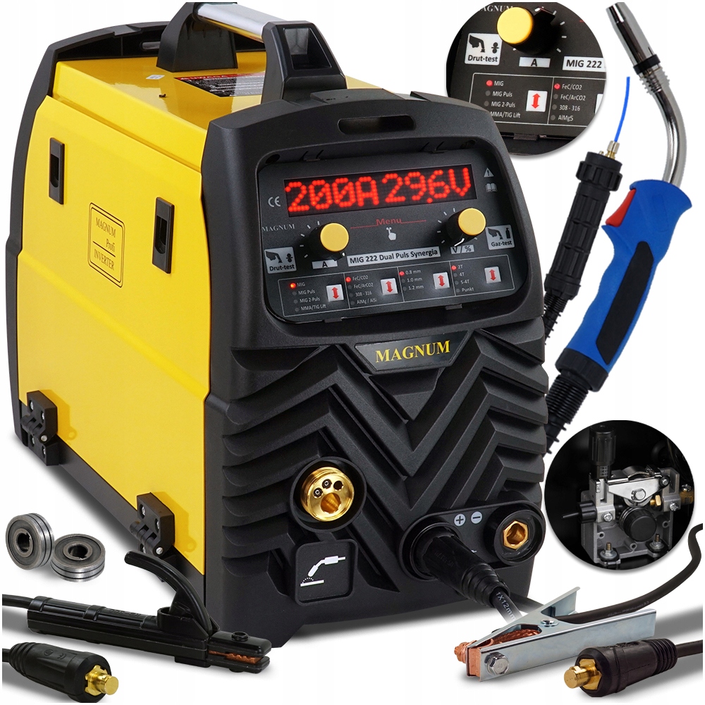 SPAWARKA magnum MIG 222 DUAL PULS SYNERGIA DP ALU MIGOMAT INWERTOROWA 230V (5905323100282 ...
