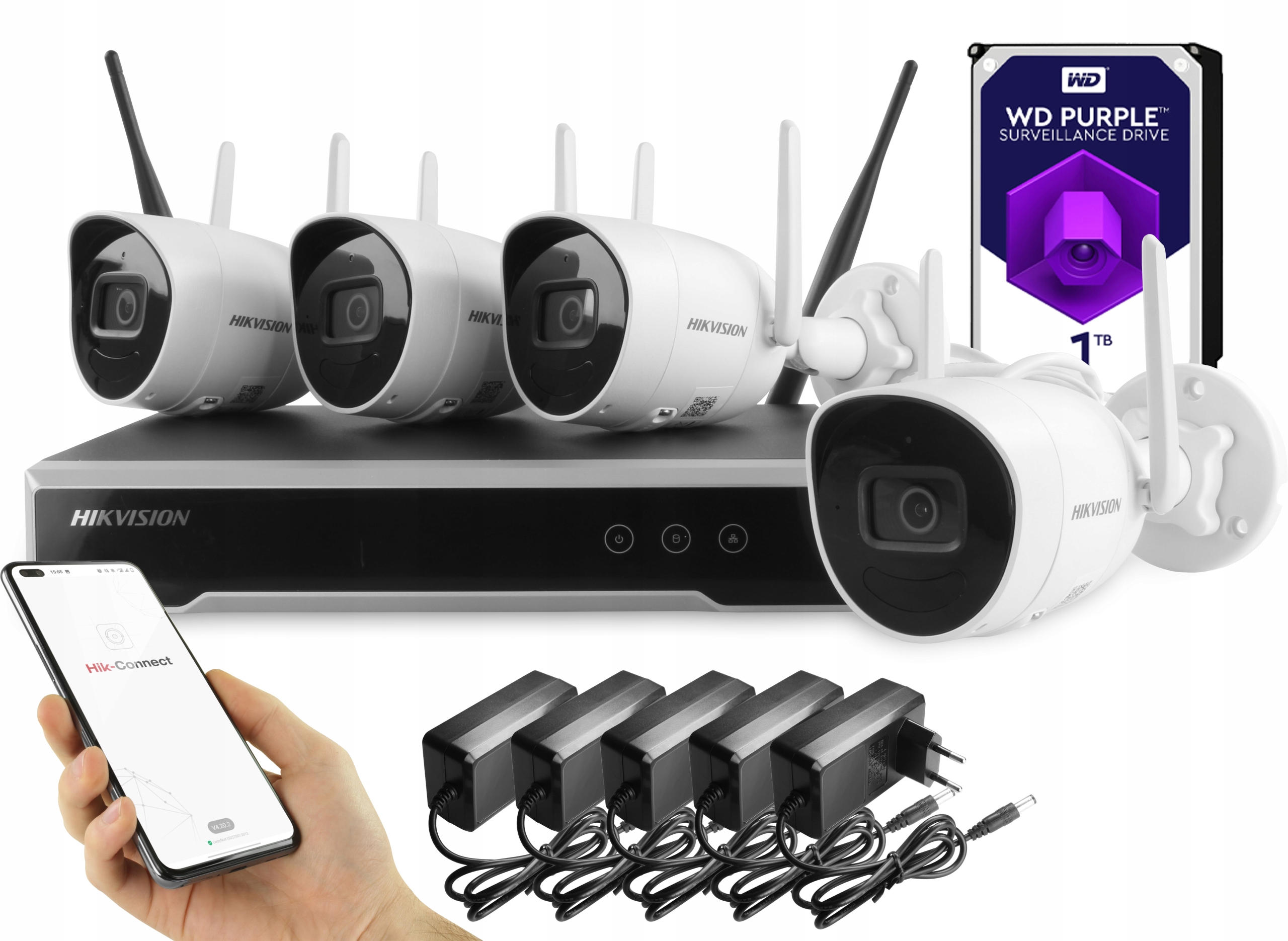 Zestaw Kamer IP wifi 4mpx do monitoringu Hikvision - Sklep, Opinie ...