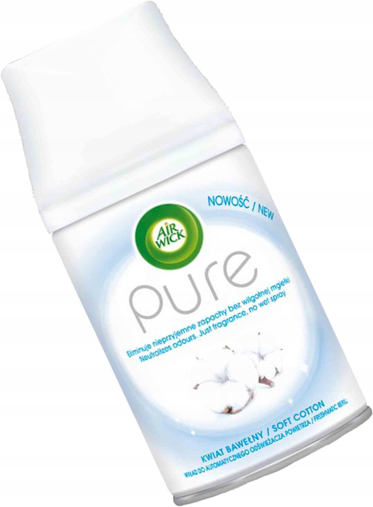 AIR WICK FRESHMATIC ODŚWIEŻACZ POWIETRZA 250 ml ZAPAS PURE SOFT COTTON ...