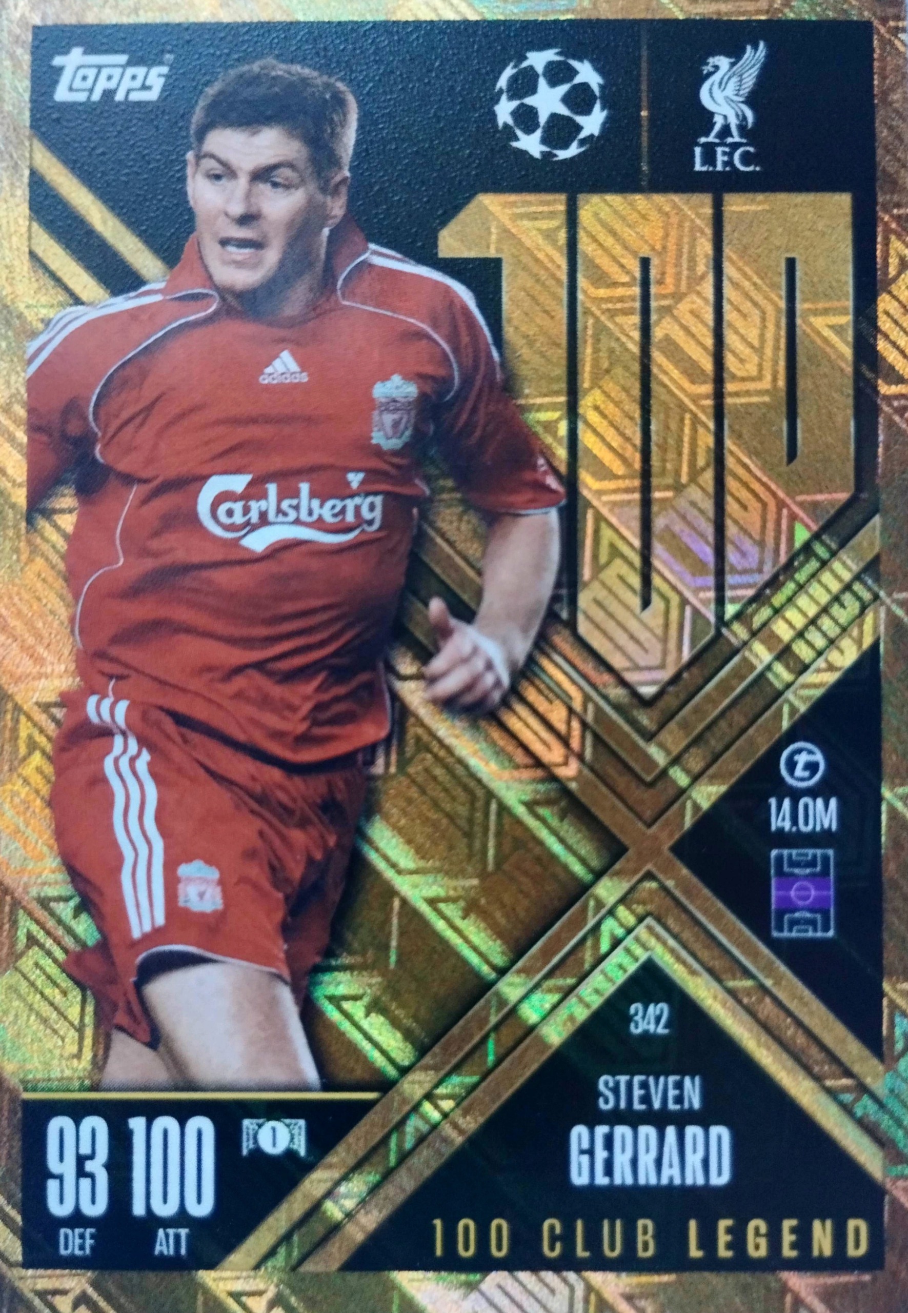 MATCH ATTAX EXTRA 2024/25 2025 100 CLUB LEGEND 342 STEVEN GERRARD LIVERPOOL - Allegro