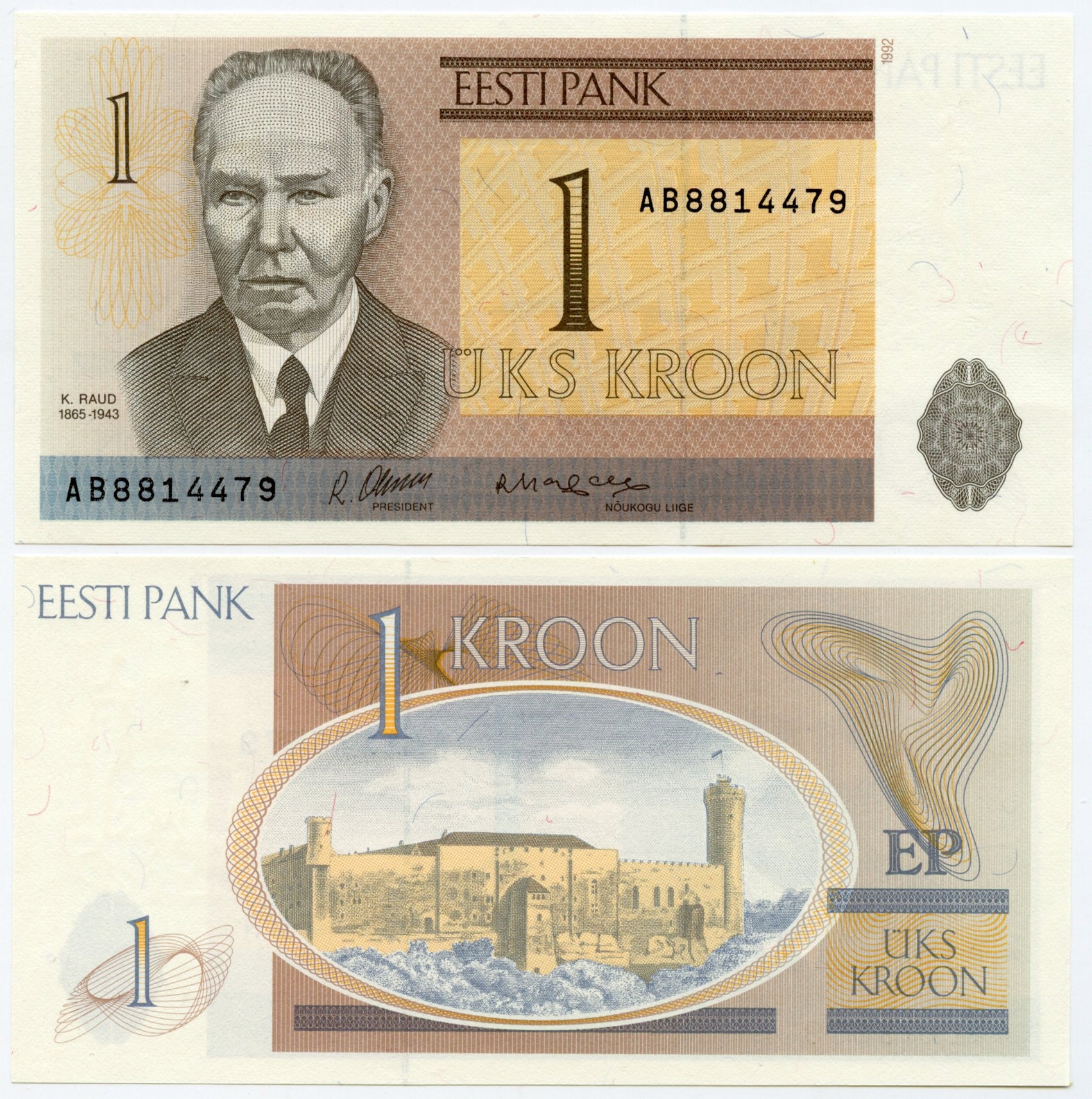 ÉSZTORSZÁG 1 KROON 1992 P-69 UNC Kristjan Raud za 3175.00HUF-ért - Allegro