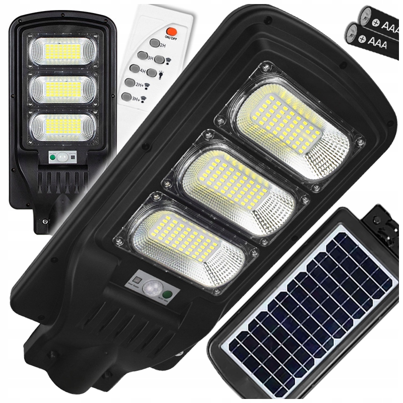 Mocna Lampa Solarna Led 1400W Uliczna Z Czujnikiem Ruchu Zmierzchu Pilotem - ARSA GO | Sklep ...