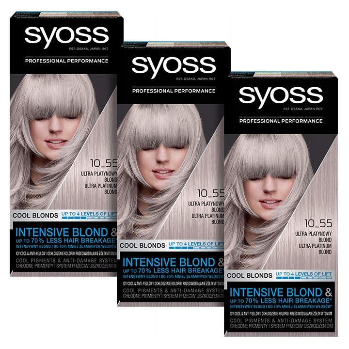 Syoss barva na vlasy 10-55 Ultra Platinová Blond x 3 za 392 Kč - Allegro