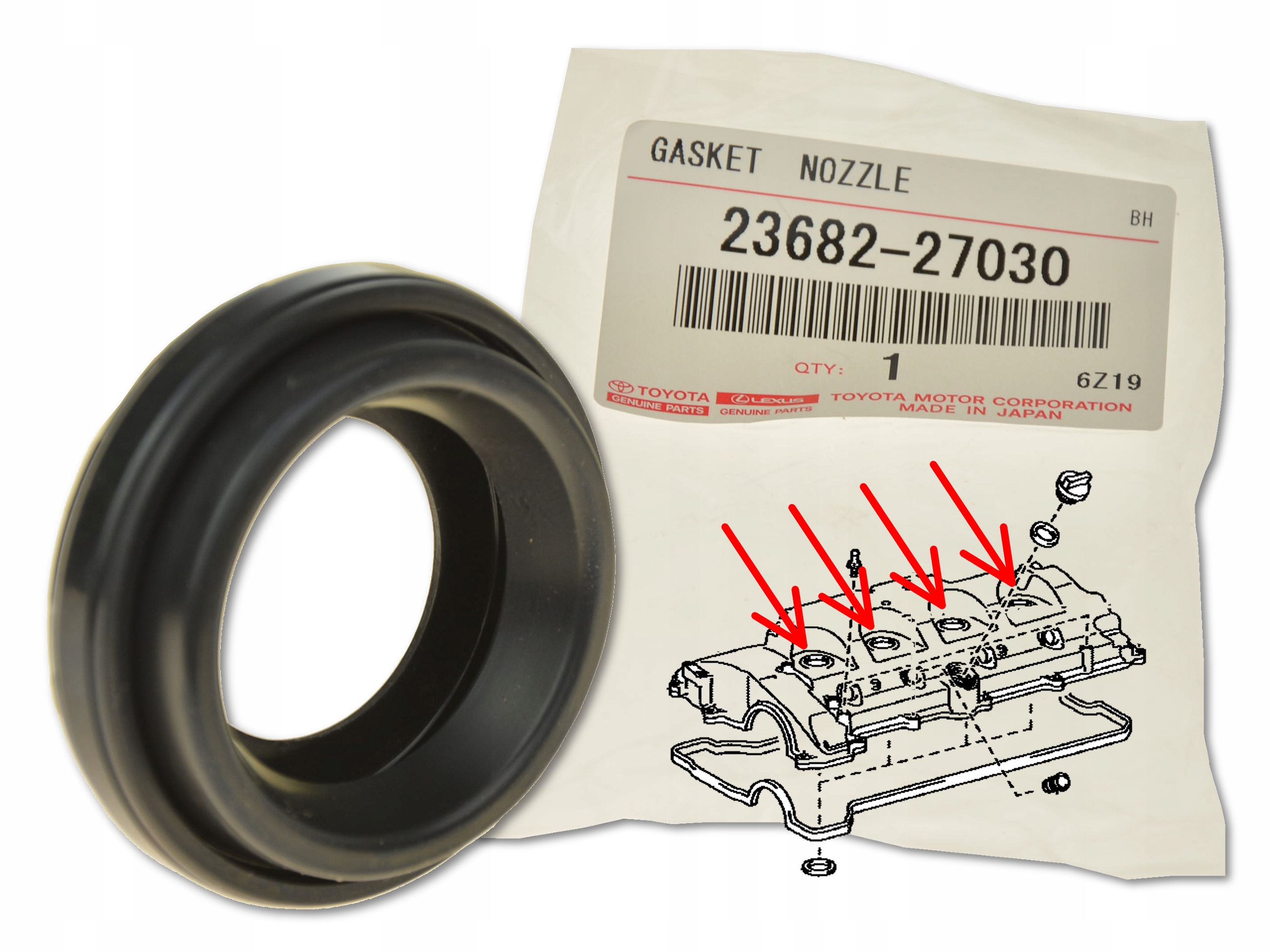 Oryginalna uszczelka wtryskiwacza 23682-27030 Toyota Auris RAV4 Verso ...