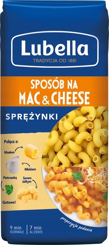 Lubella Makaron Mac Cheese Sprężynki 400g (5900049824160) • Cena ...