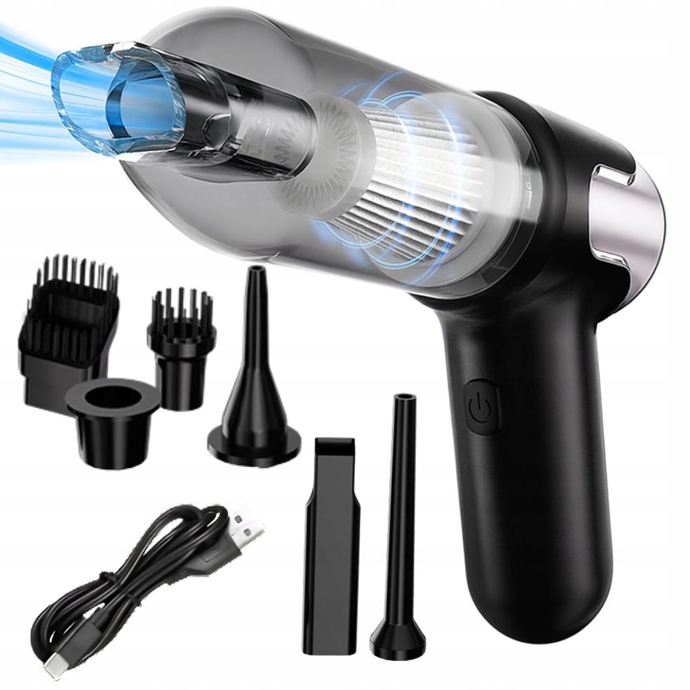 ODKURZACZ RĘCZNY BEZPRZEWODOWY 120W TURBO DO AUTA ZESTAW KOŃCÓWEK ...