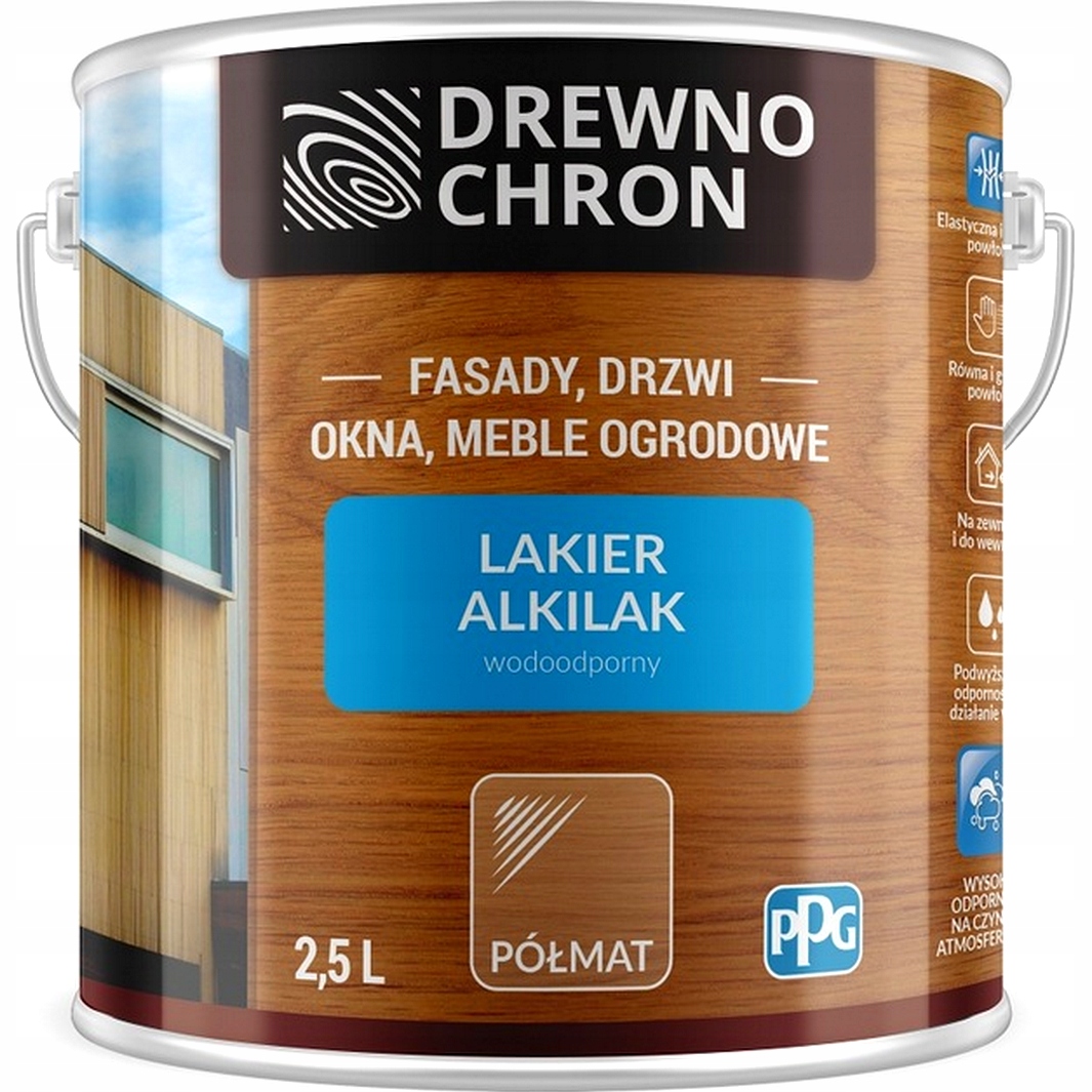 Lakier do drewna DREWNOCHRON Alkilak półmat 2,5L • 141,69 zł • Lakiery ... Lakier do drewna DREWNOCHRON Alkilak półmat 2,5L • 141,69 zł • Lakiery ...