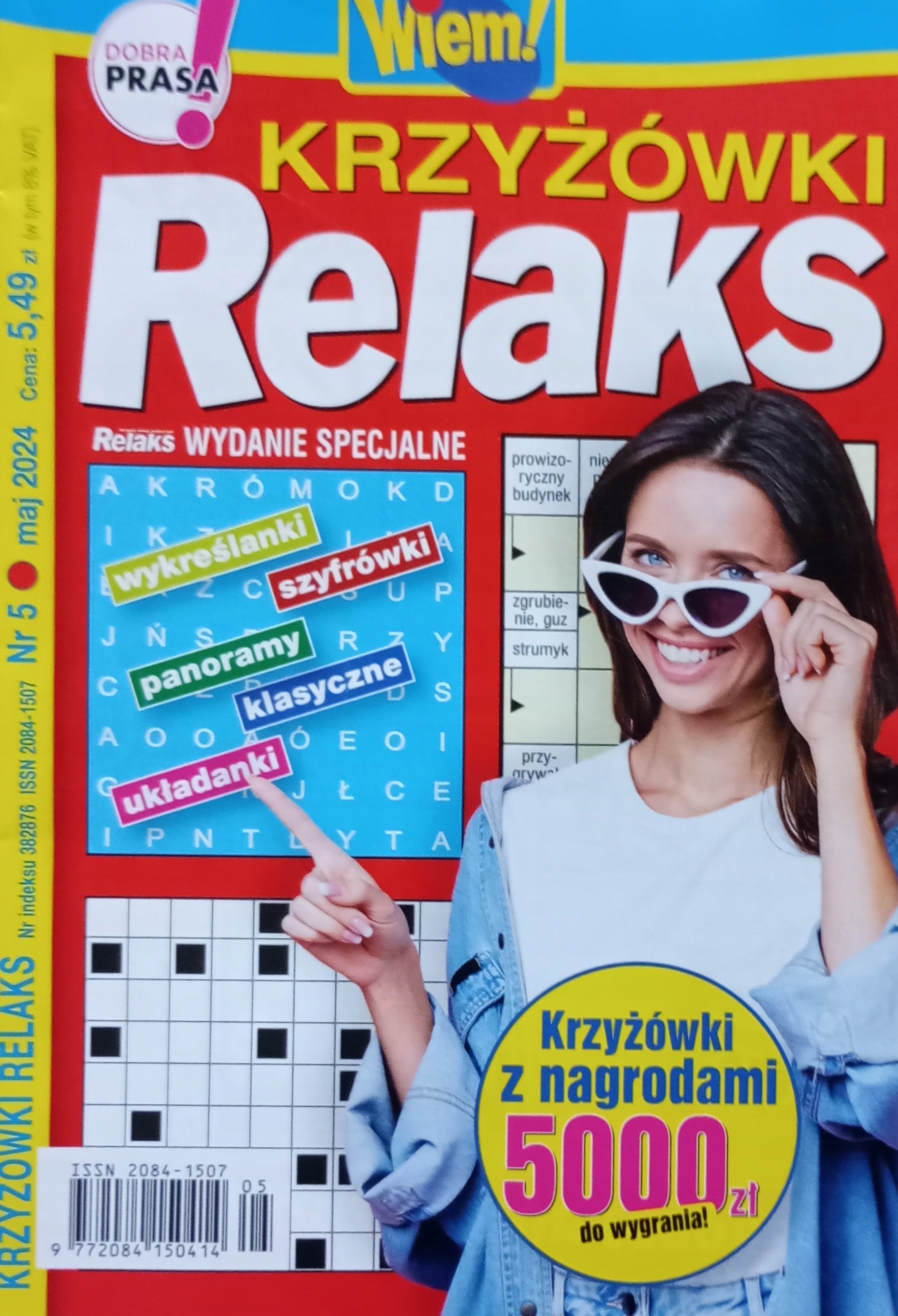 Krzyżówki Relaks. Wiem! Nr 5/2024 (15720372426) | Czasopismo Allegro