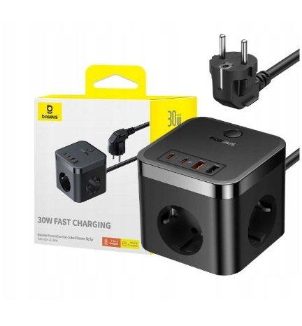 ŁADOWARKA + LISTWA ZASILAJĄCA BASEUS POWERCOMBO 30W 1,5M 3AC+2U+2C ...