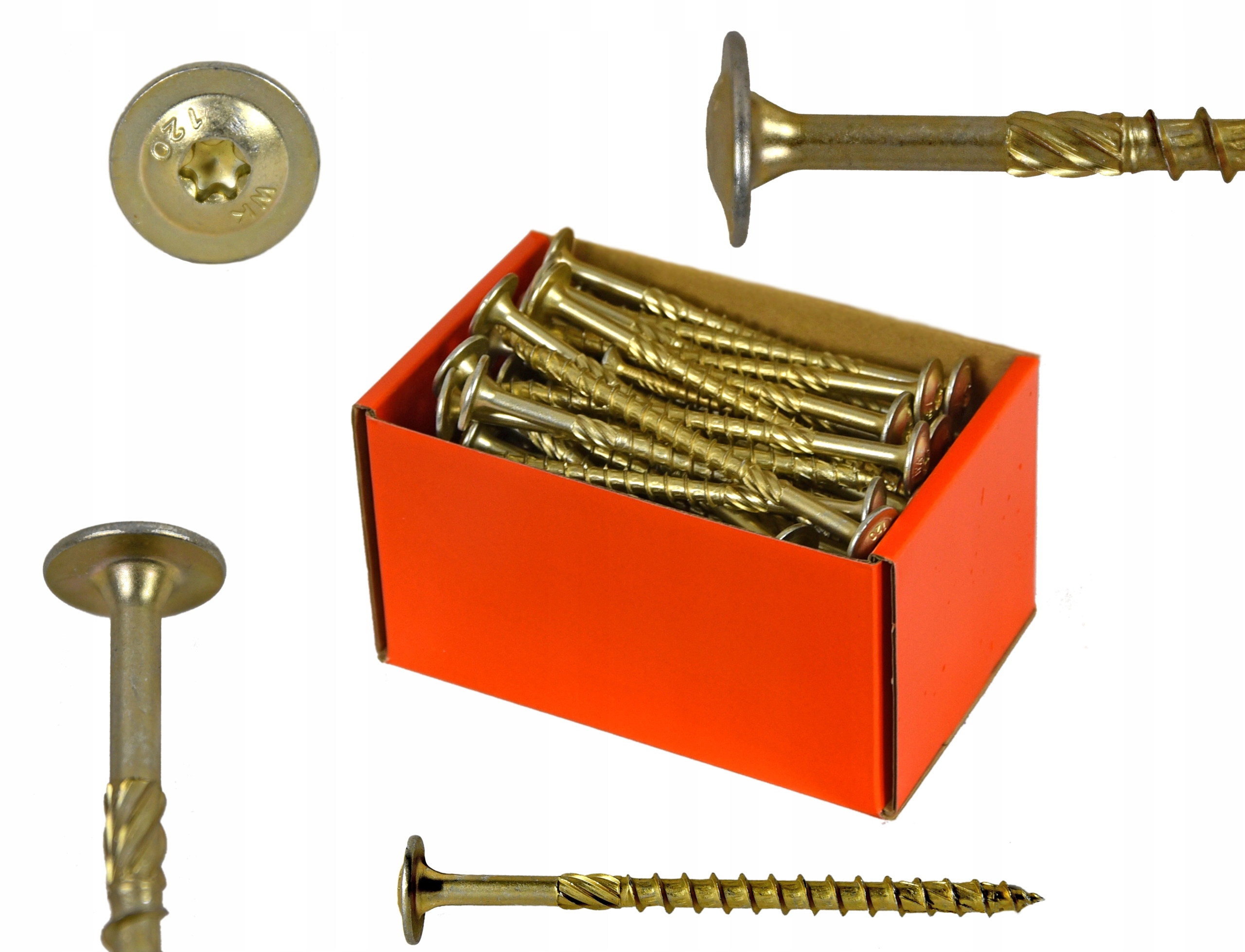 Wkręty Ciesielskie 6,0x100mm TORX Śruby do Drewna Talerzowe 6x100 ...