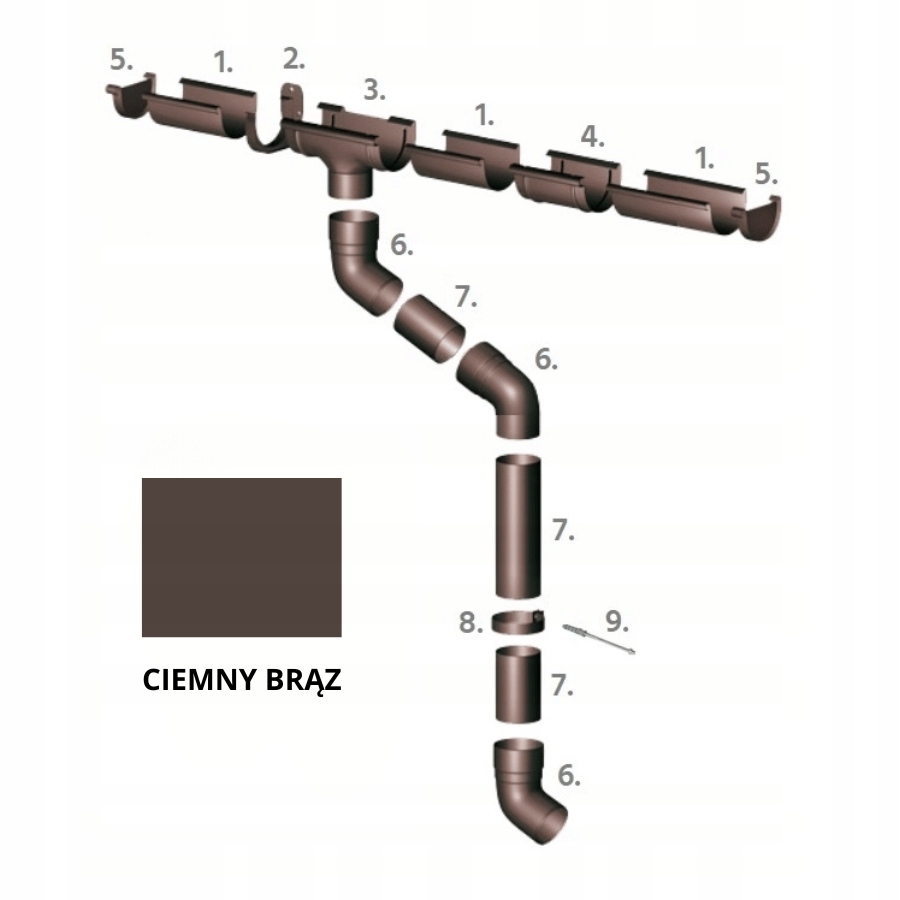 Rynna Ecoplast 90 mm brązowy (5901247373214) • Cena, Opinie • Rynny i ...