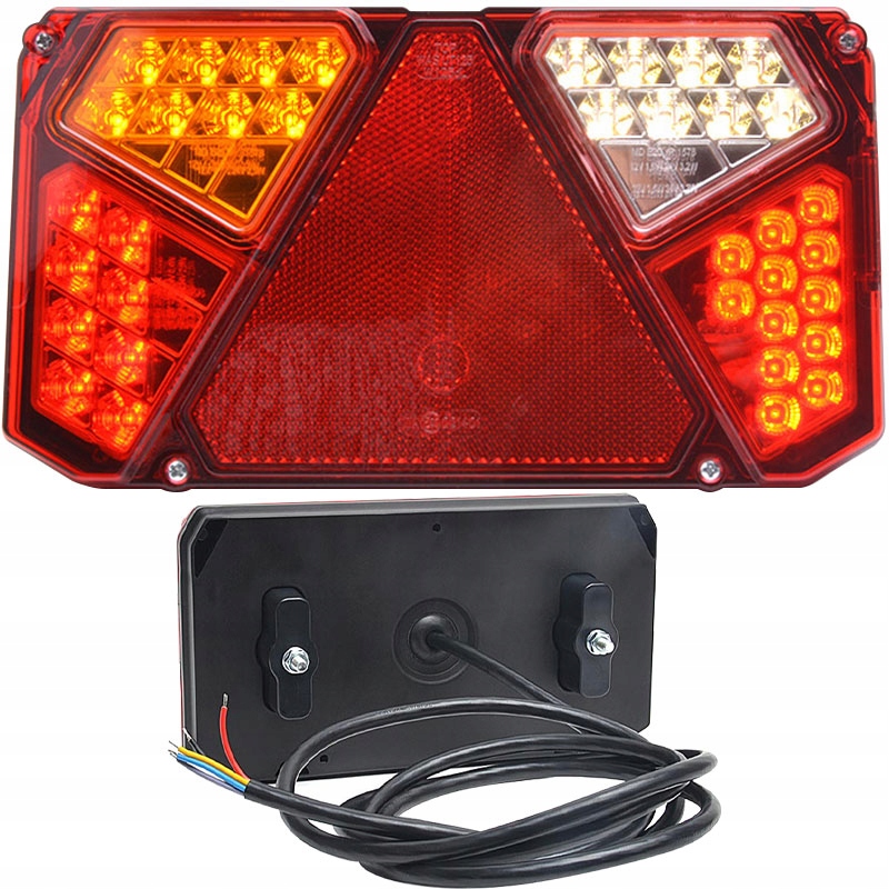 LAMPA TYLNA ZESPOLONA Z TROJKATEM DIODOWA LED 12V-24V LEWA DO PRZYCZEPKI 5901323124334 za 207 ...