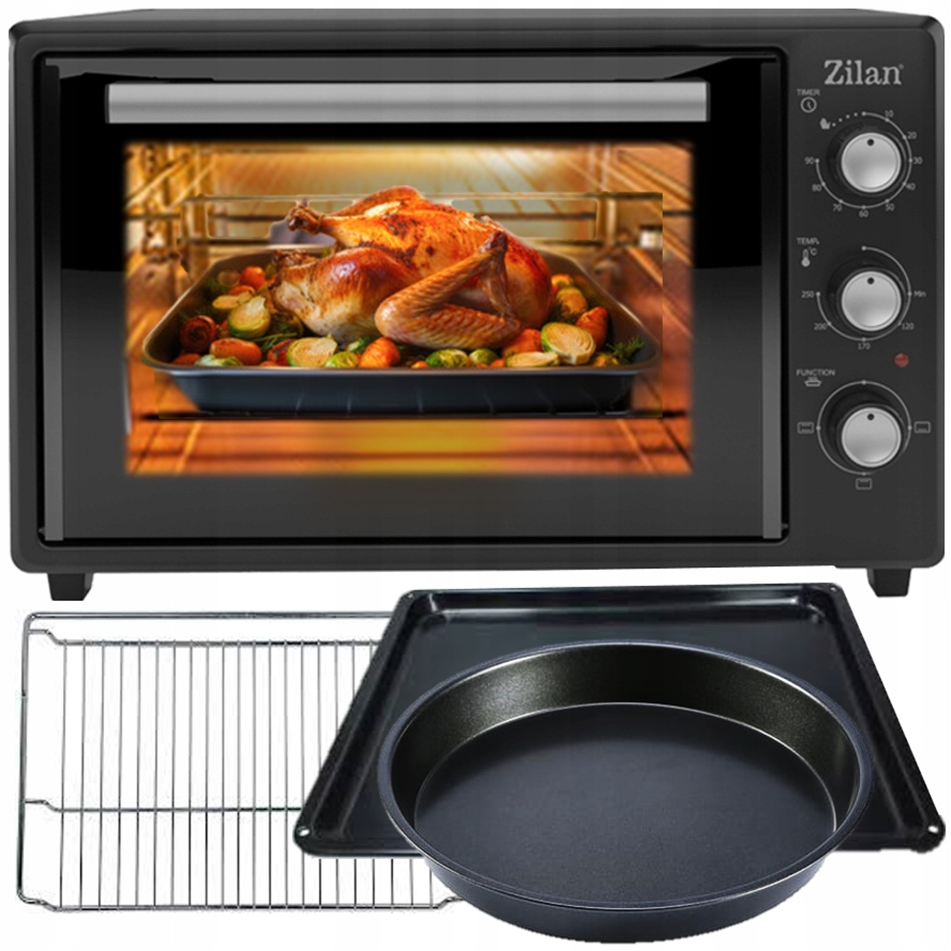 MINI ELEKTRICKÁ RÚRA DOUBLE GLASS GRIL ČASOVAČ 35L 1800W - Allegro