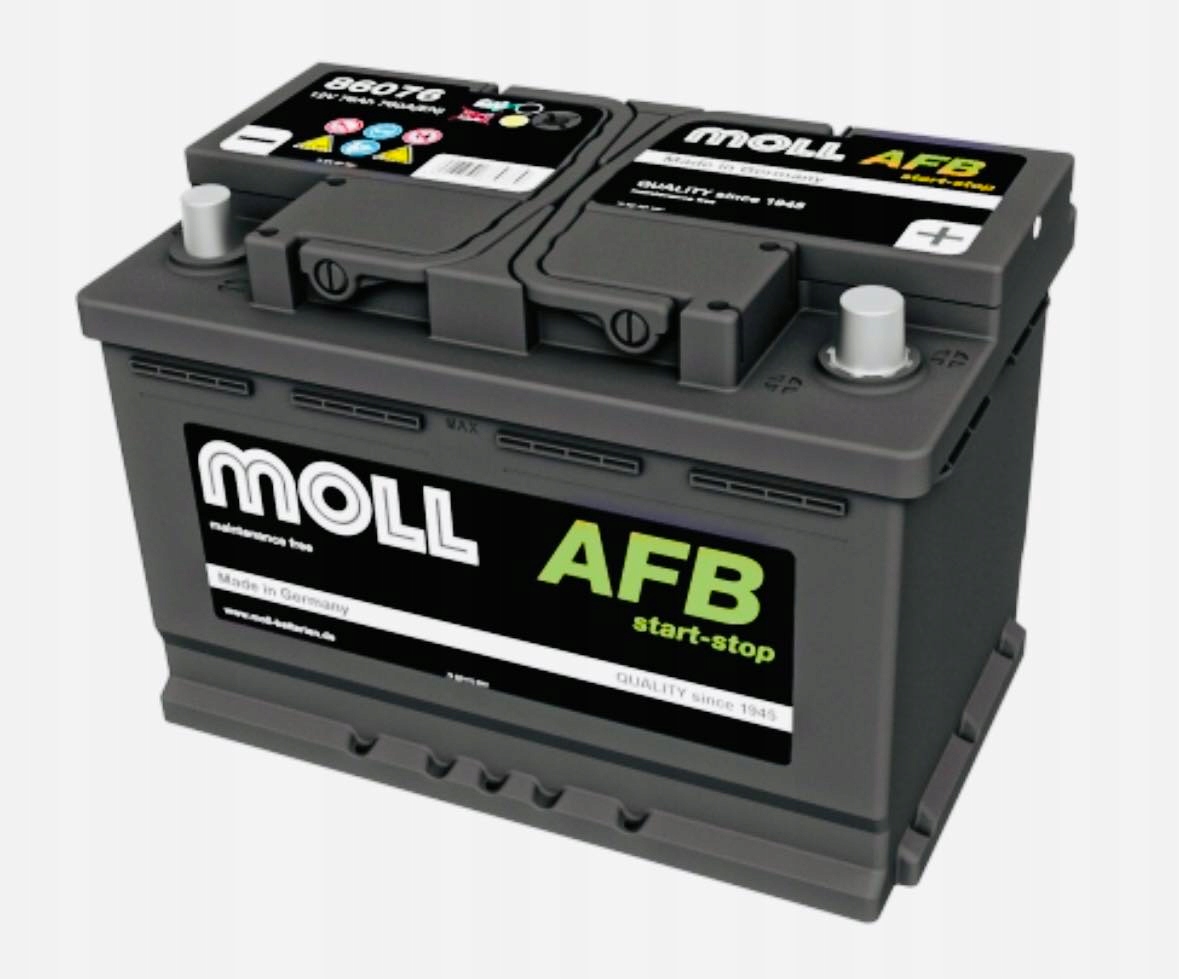 Akumulator 12V 76Ah 760A MOLL Start-Stop AFB AGM 86076 4027701860760 za ...