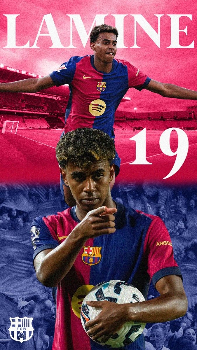 Plakat LAMINE YAMAL LEWANDOWSKI RAPHINHA FC BARCELONA 100x70 cm #116 ...
