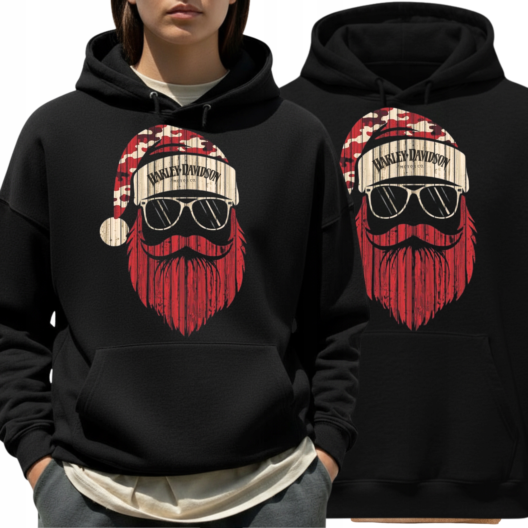 KARÁCSONYI AJÁNDÉK Mikulás Karácsonyi Motoros PULÓVER Harley Davidson XXL za 8945.00HUF-ért ...