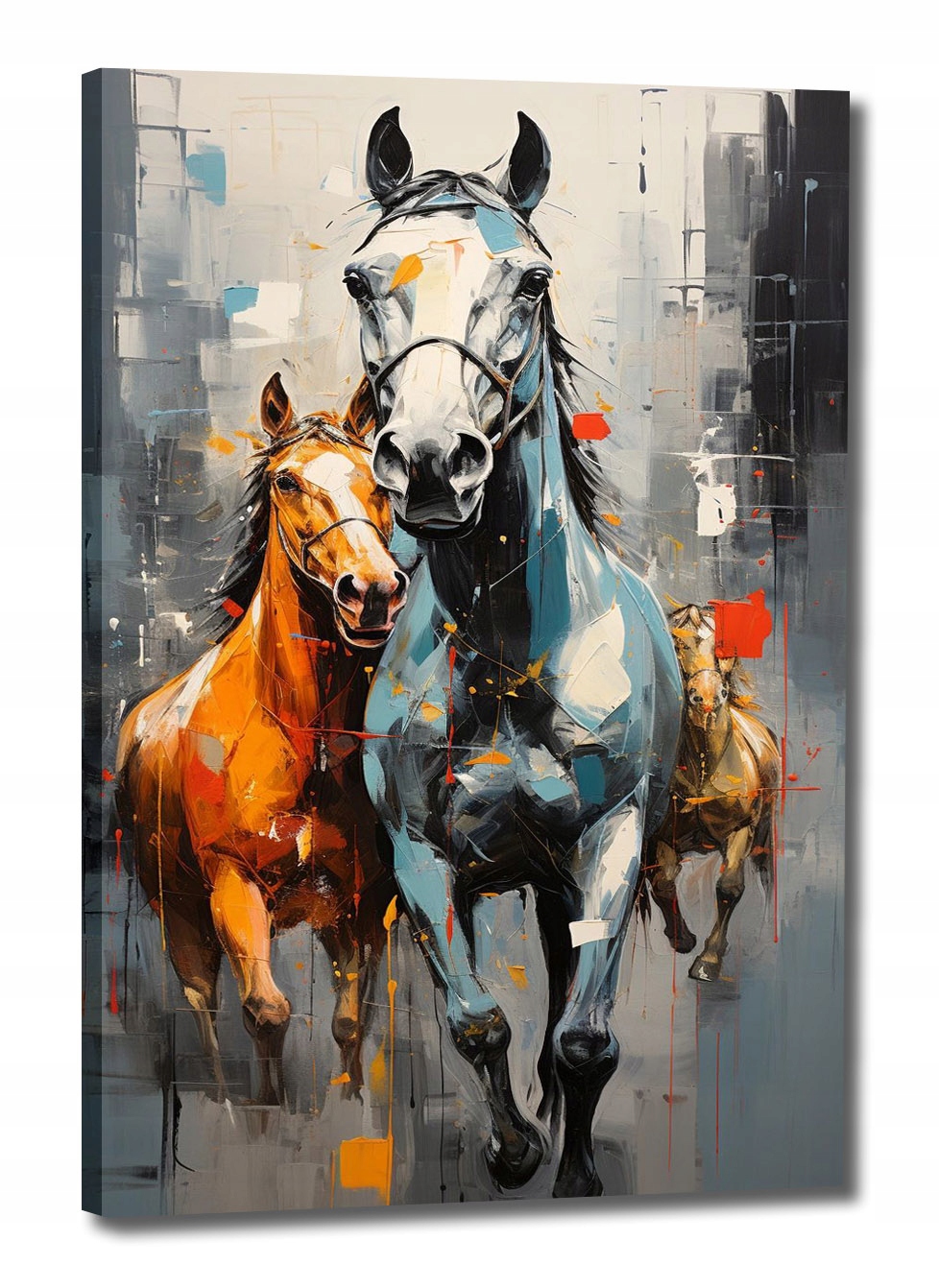 OBRAZ KONIE MODERN ART ABSTRAKCJA 50x70 • Cena, Opinie • Obrazy 16859918916 • Allegro