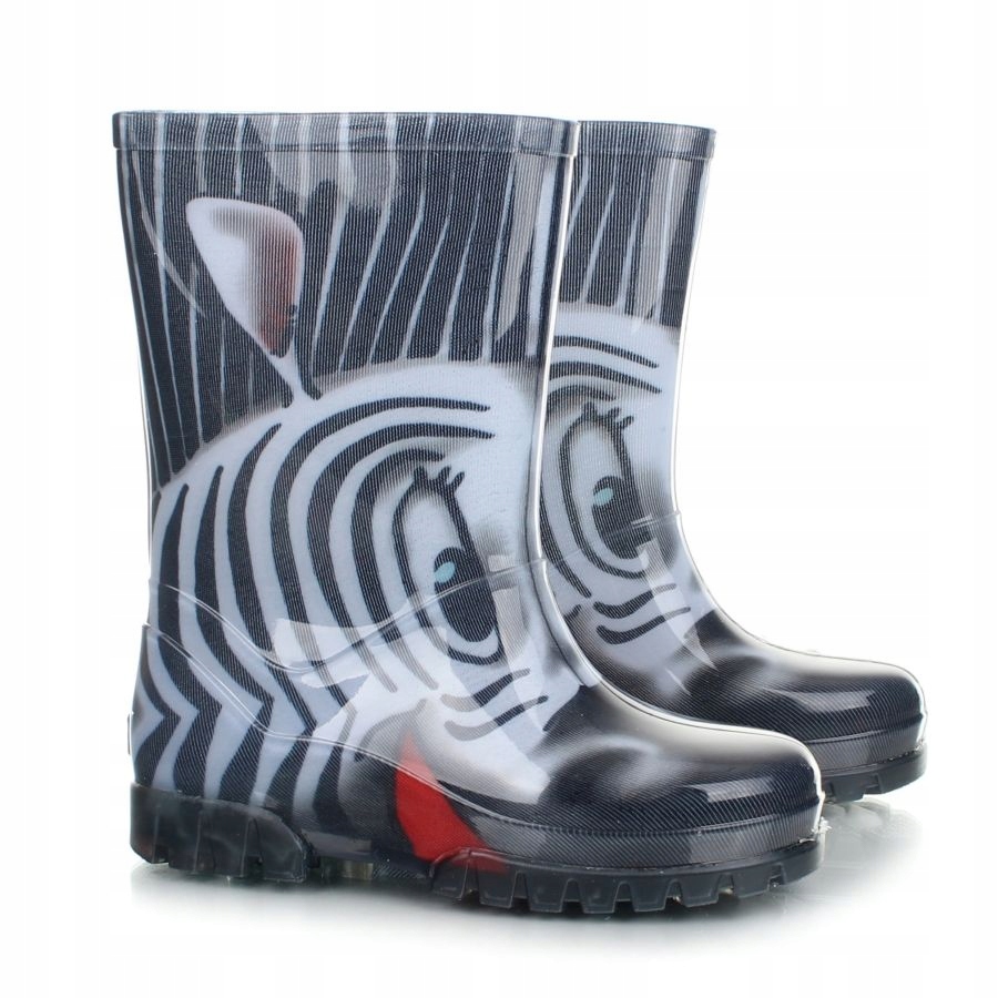 DEMAR dětské holínky s reflexním prvkem TWISTER PRINT zebra r.34-35 ...