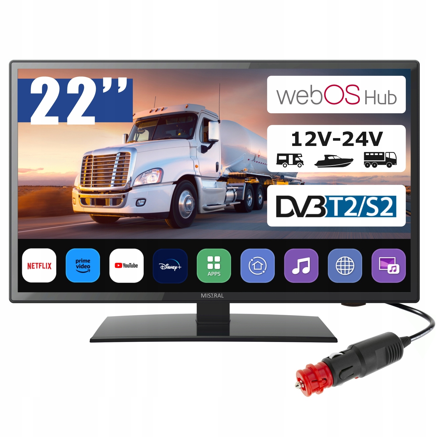Telewizor LED Mistral MI-TV215FSL 22" Full HD czarny - Sklep, Opinie ...