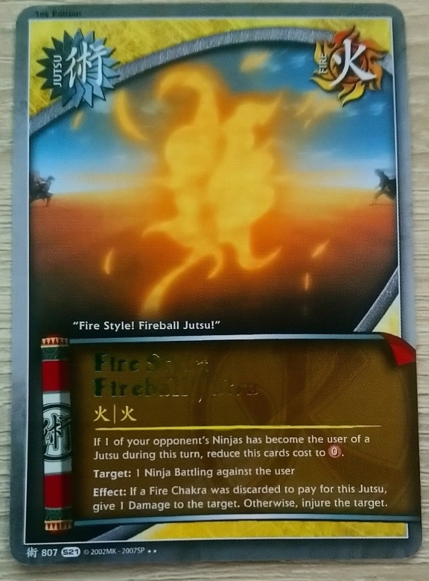 Karta Naruto CCG Jutsu Fire Style: Fireball Jutsu - J-807 - Stan ...