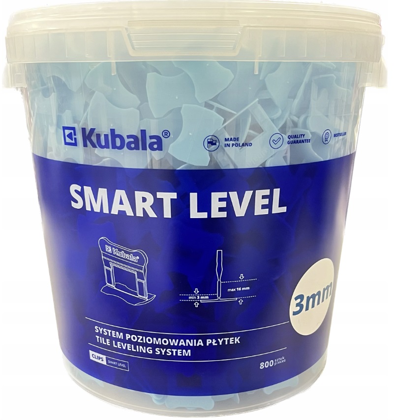 KUBALA KLIPSY SMART LEVEL 3MM 800szt + WIADRO 1887 (5907798318872 ...