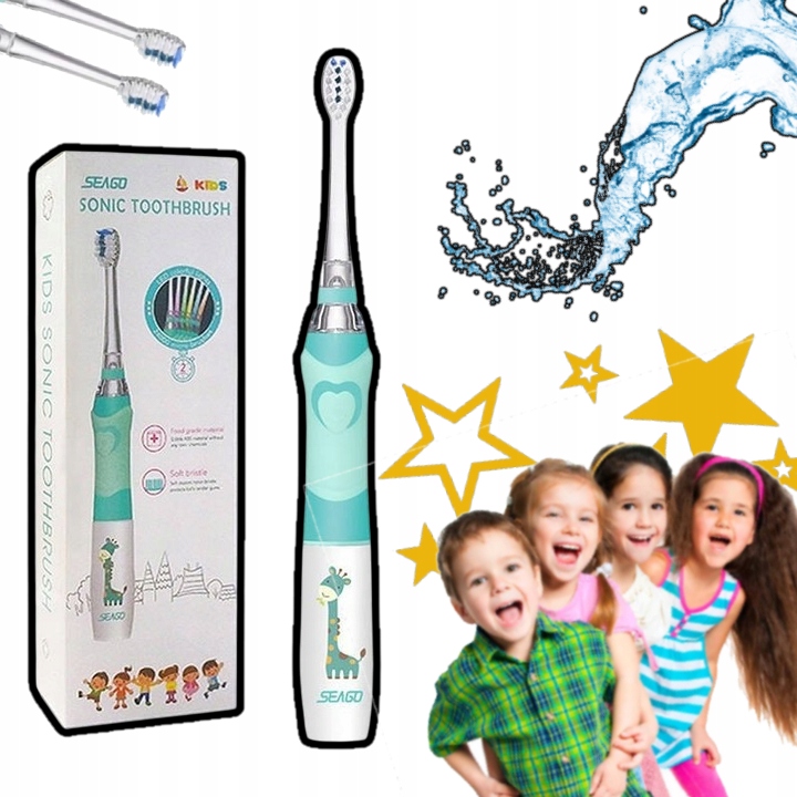 SZCZOTECZKA ELEKTRYCZNA DLA DZIECI SONICZNA DO ZĘBÓW TIMER LED 3 KOŃCÓWKI (5903289673871) • Cena ...