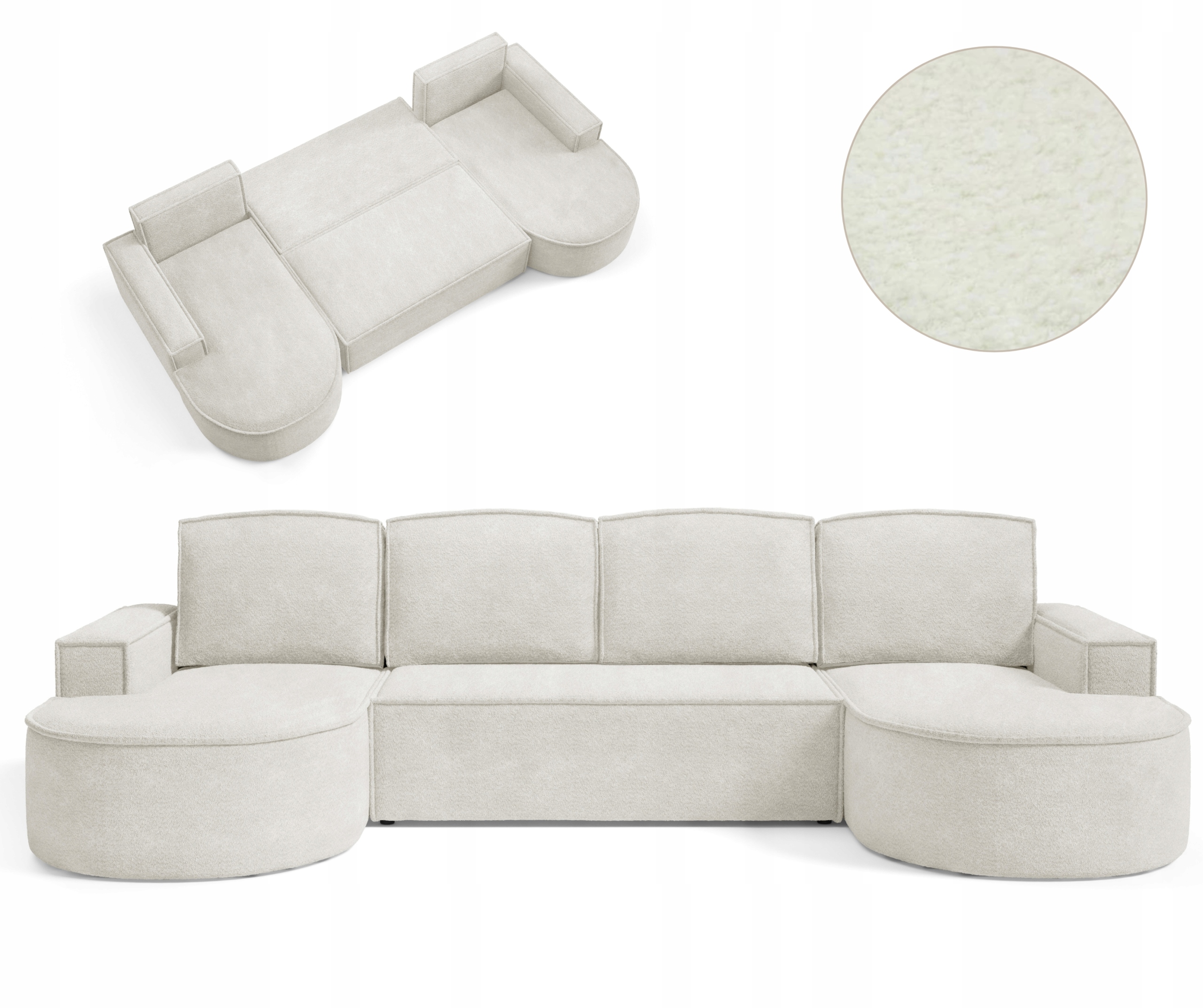 NAROŻNIK MOLLY FUNKCJA SPANIA TKANINA BOUCLE FORMA U (5905529309960 ...