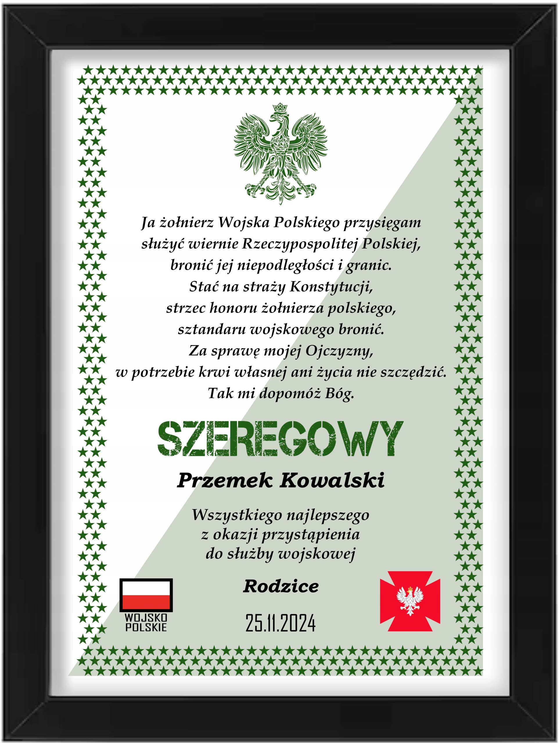 PAMIĄTKA DLA ŻOŁNIERZA PREZENT Przysięga wojskowa 14464723358 - Allegro.pl PAMIĄTKA DLA ŻOŁNIERZA PREZENT Przysięga wojskowa 14464723358 - Allegro.pl