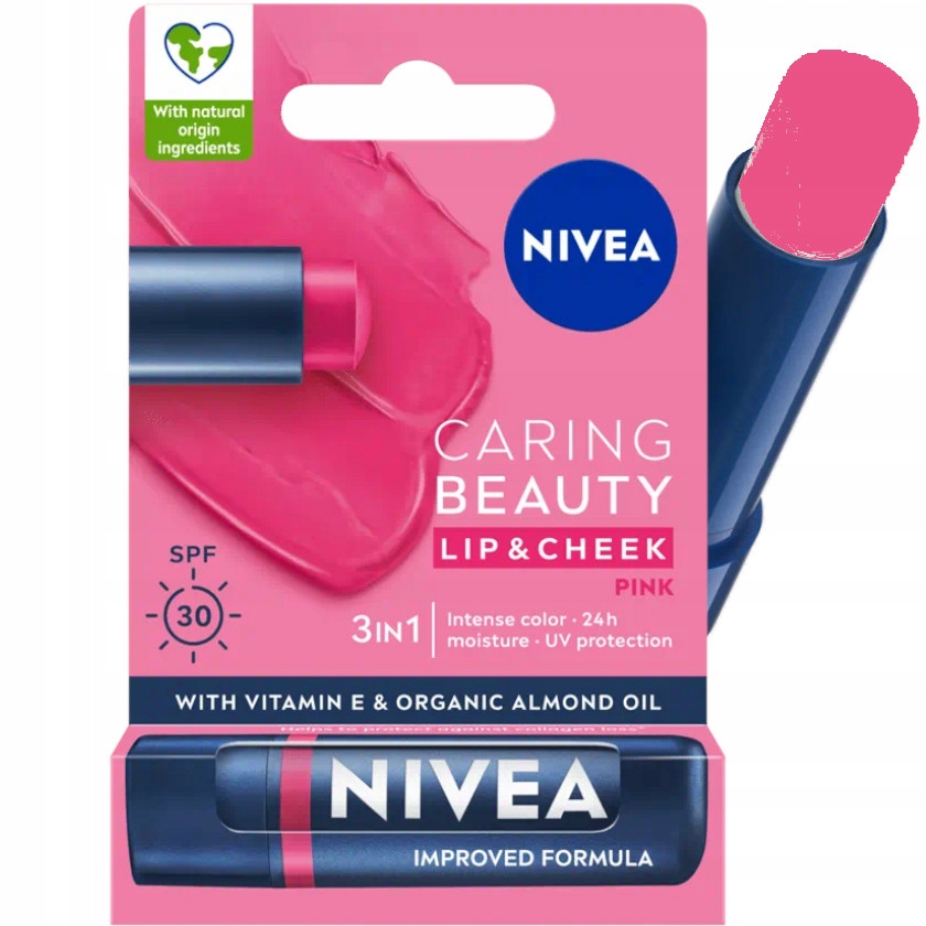 Nivea Caring Beauty 3w1 Pink Pielęgnująca pomadka (4006000098814 ...