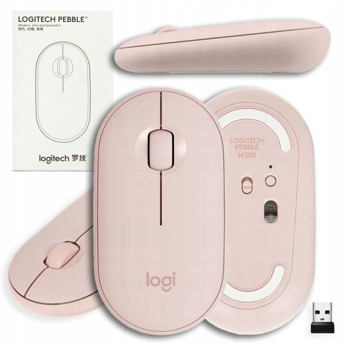 Smukła, cicha myszka bezprzewodowa Logitech M350 Pebble Różowa Bluetooth - Sklep, Opinie, Cena w ...