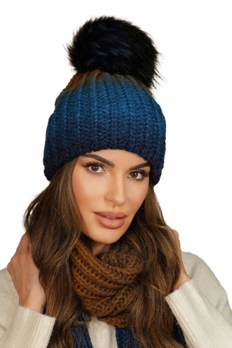 Kamea komplet czapka, szalik rozmiar uniwersalny niebieski ...