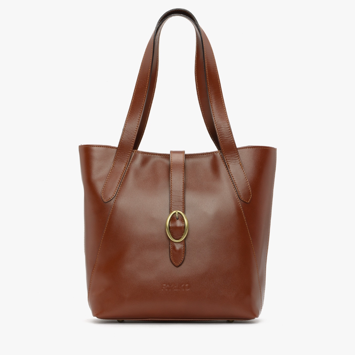 RYŁKO brązowa skórzana torebka shopperka damska 12536359385 - Allegro.pl