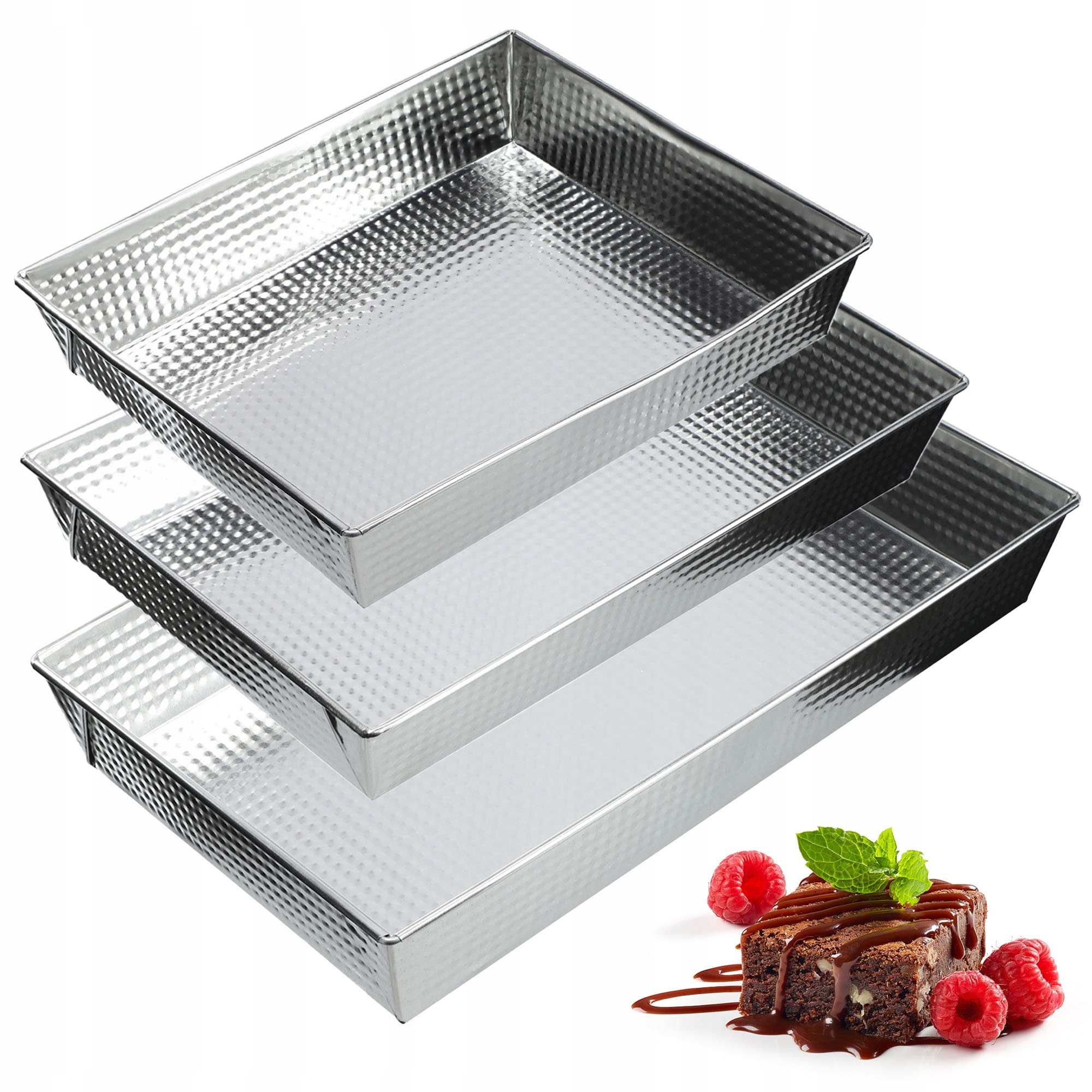 BLACHA FORMA DO PIECZENIA CIASTA TORTOWNICA PROSOKĄTNA BLASZKA ...